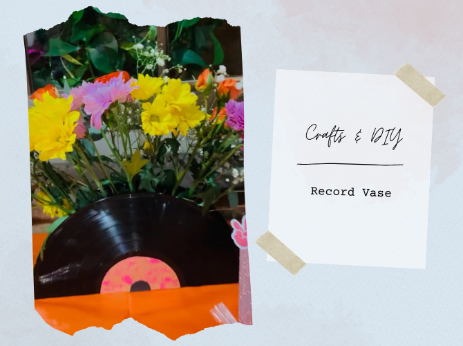 DIY Record Flower Vase - Ginger and Ivory