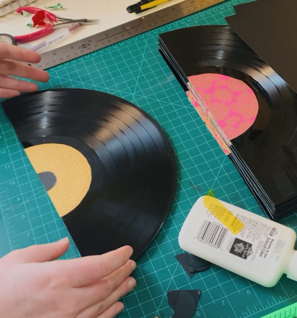 DIY Record Flower Vase - Ginger and Ivory