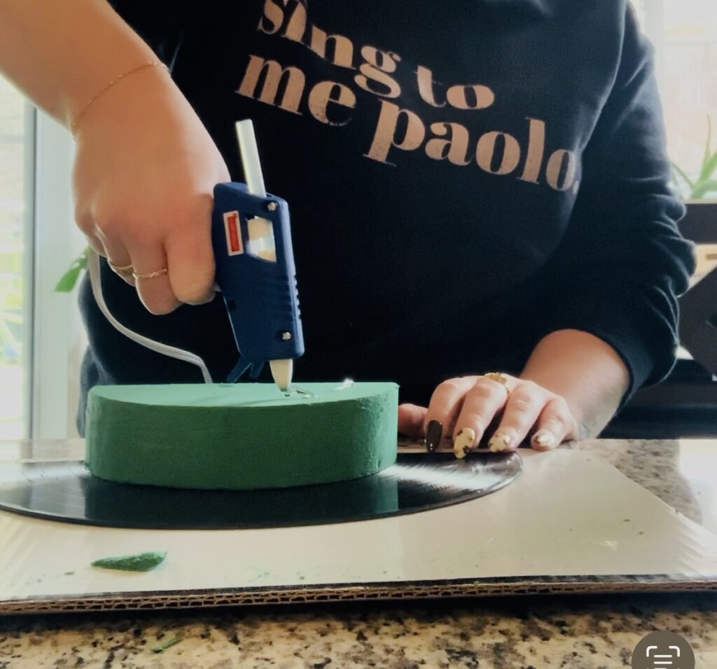 DIY Record Flower Vase - Ginger and Ivory