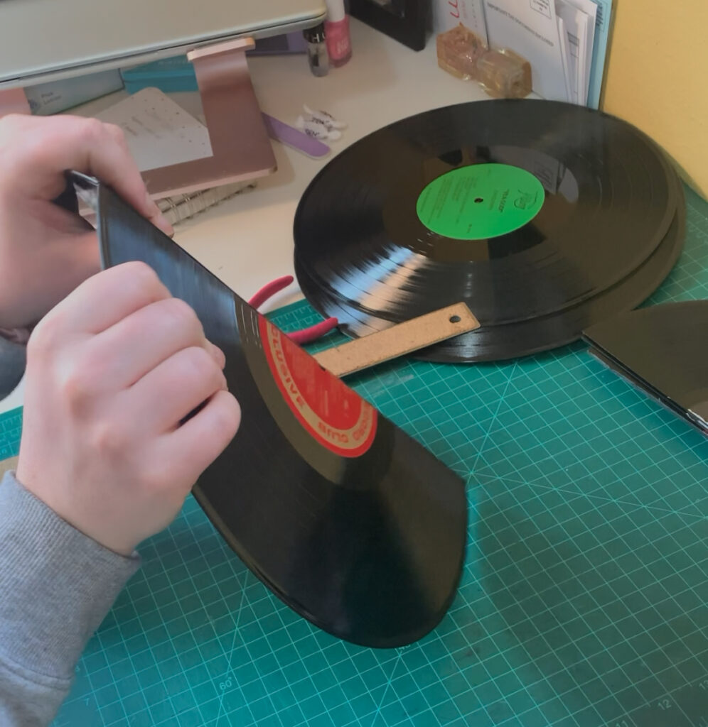 DIY Record Flower Vase - Ginger and Ivory