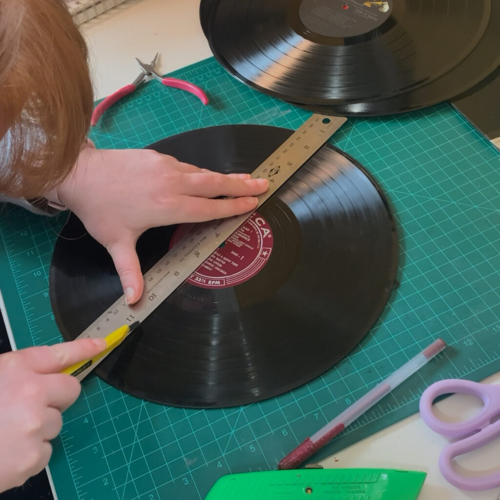 DIY Record Flower Vase - Ginger and Ivory