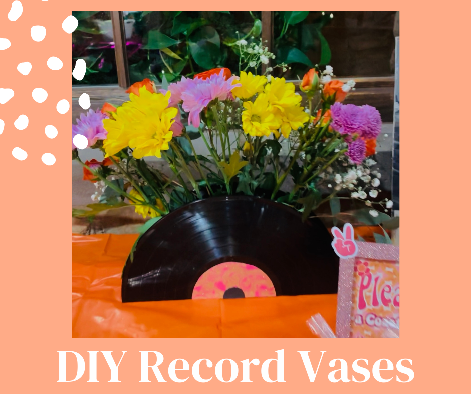 DIY Record Flower Vase - Ginger and Ivory